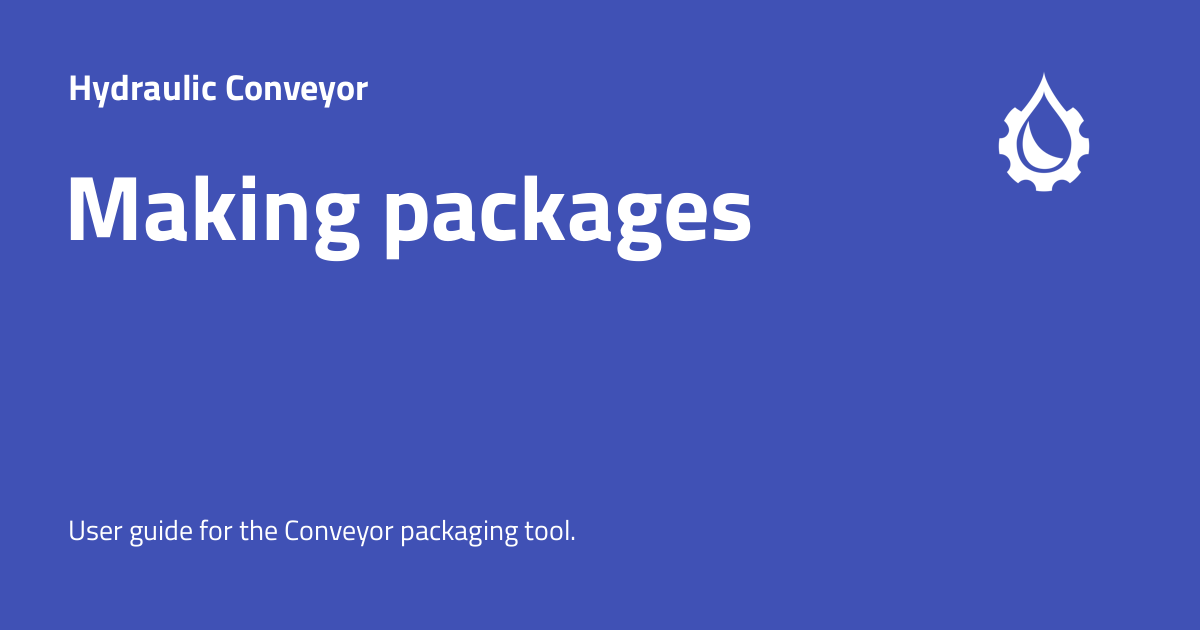 Making packages - Hydraulic Conveyor