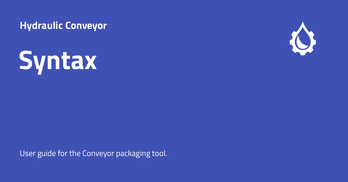 Syntax - Hydraulic Conveyor